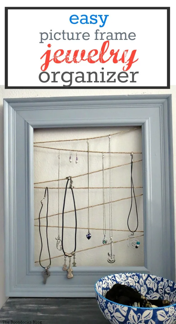 How to Make an Easy Frame Jewelry Organizer - The Boondocks Blog